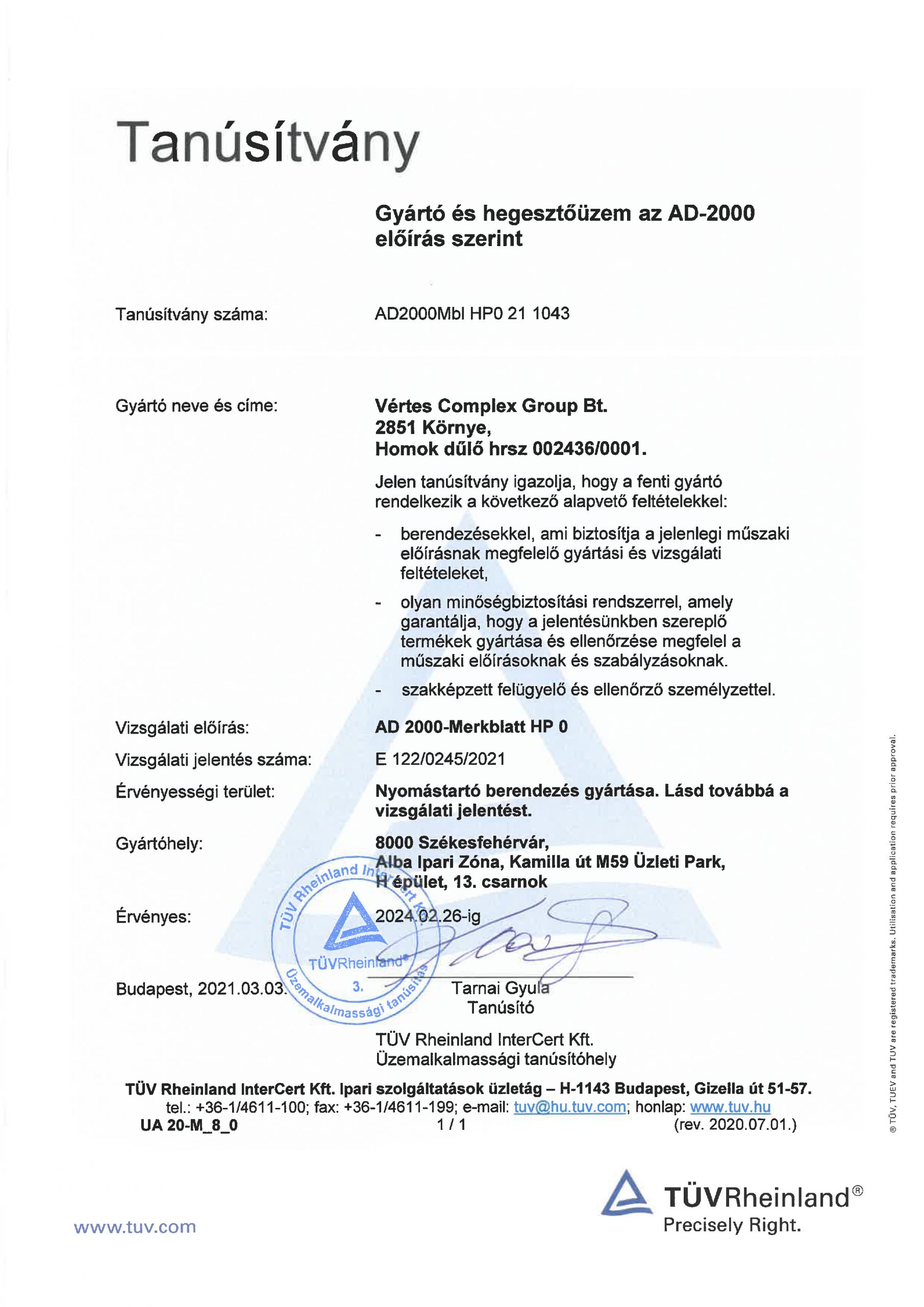 vertescomplex.hu | Vértes Complex Group